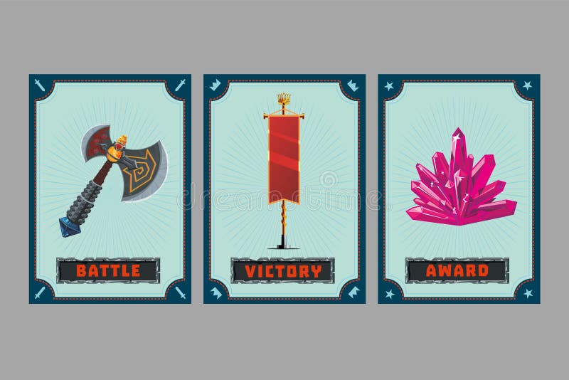 Card Game Collection. Fantasy Ui Kit with Magic Items. User Interface ...