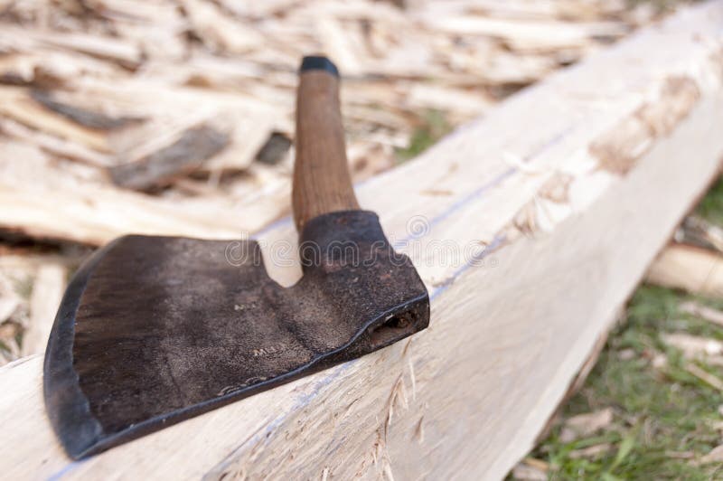 Axe and Handmade Beam of Wood Stock Image - Image of beam, chop: 56052217