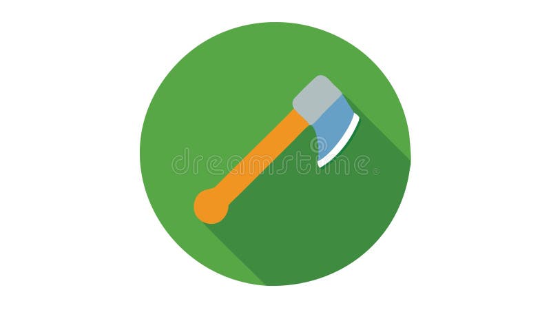 Axe or Hatchet Tool Icon in Green Circle, Wood Chopping, Vector Design ...