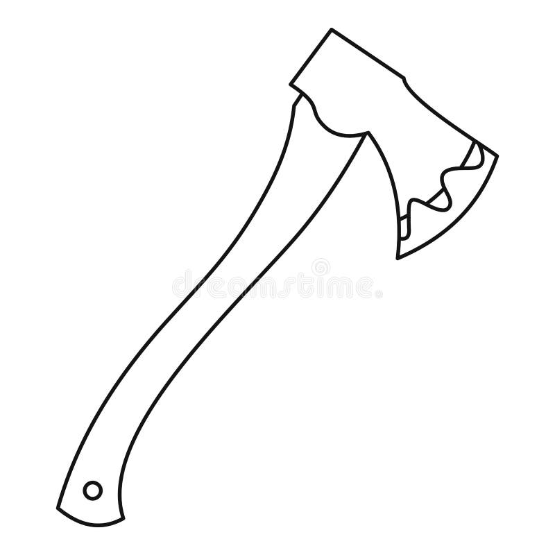 Axe icon, outline style stock vector. Illustration of helve - 88589022