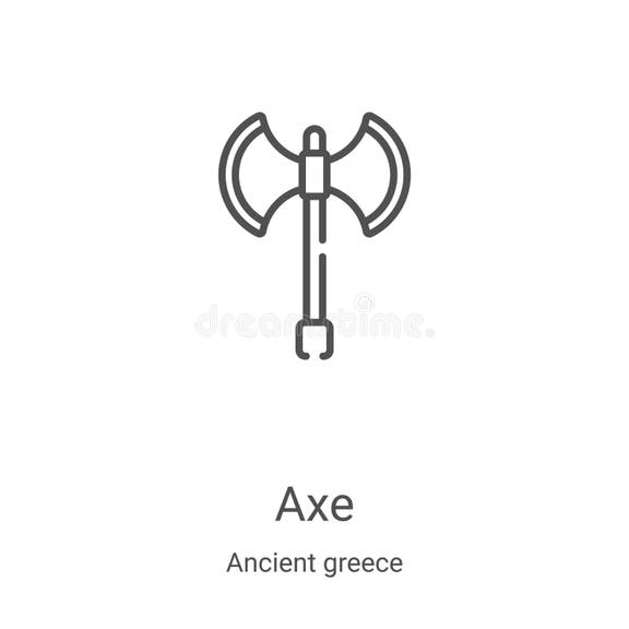 Axe Icon Vector from Ancient Greece Collection. Thin Line Axe Outline ...