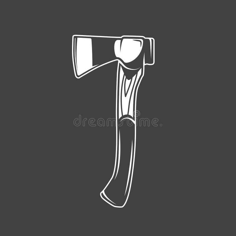 Axe Isolated on Black Background Stock Vector - Illustration of repair ...