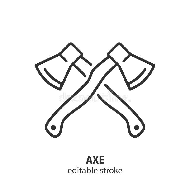 Axe Line Icon. Construction Tool Vector Symbol. Logging Sign Stock ...