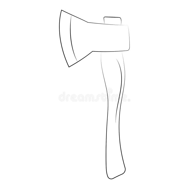 Axe Line Icon, Linear Style Construction Tool Stock Vector ...