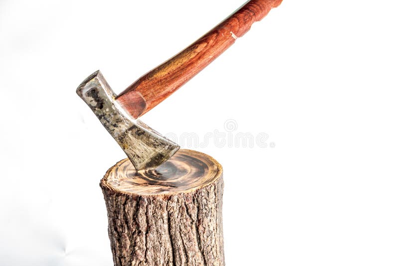 Axe on log stock image. Image of rusty, lumberjack, close - 76714997
