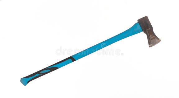 Axe with Long Handle Isolated on White Stock Photo - Image of handle ...