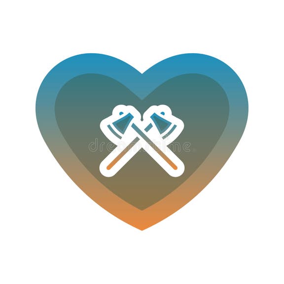 Axe Love Logo Gradient Design Template Icon Element Stock Vector ...
