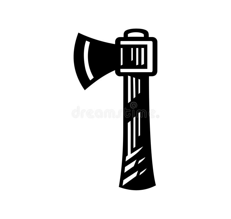 Vector Illustration of a Simple Axe Silhouette Icon Vector Art Design ...