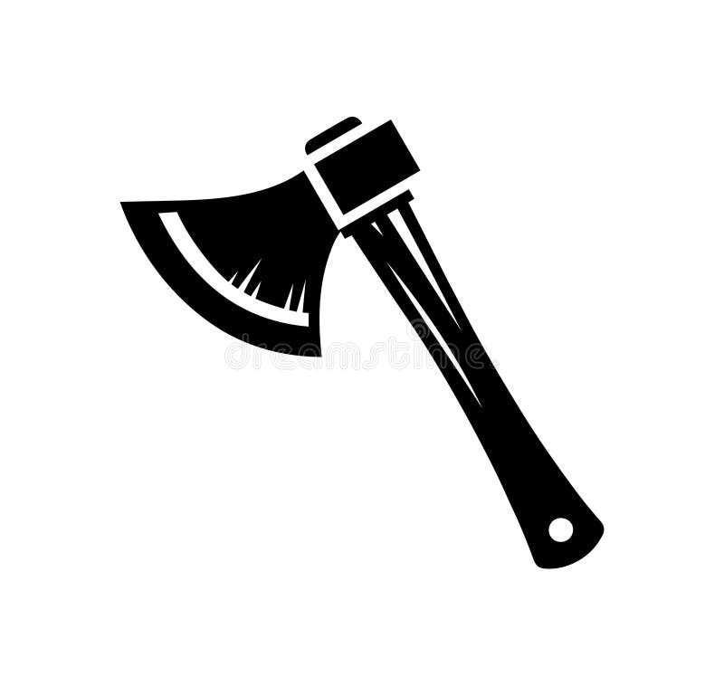 A Bold, Solid Stylish an Axe Silhouette Icon Vector Art Illustration ...