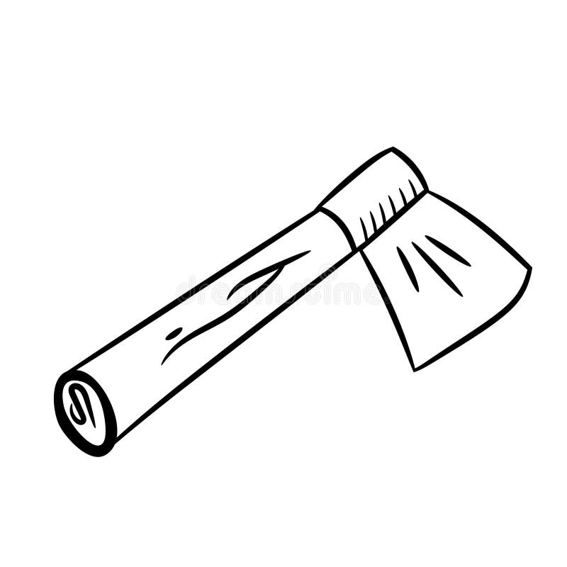Axe. a Simple Sketch Drawn by Hand.Summer Vector Illustration in Doodle ...
