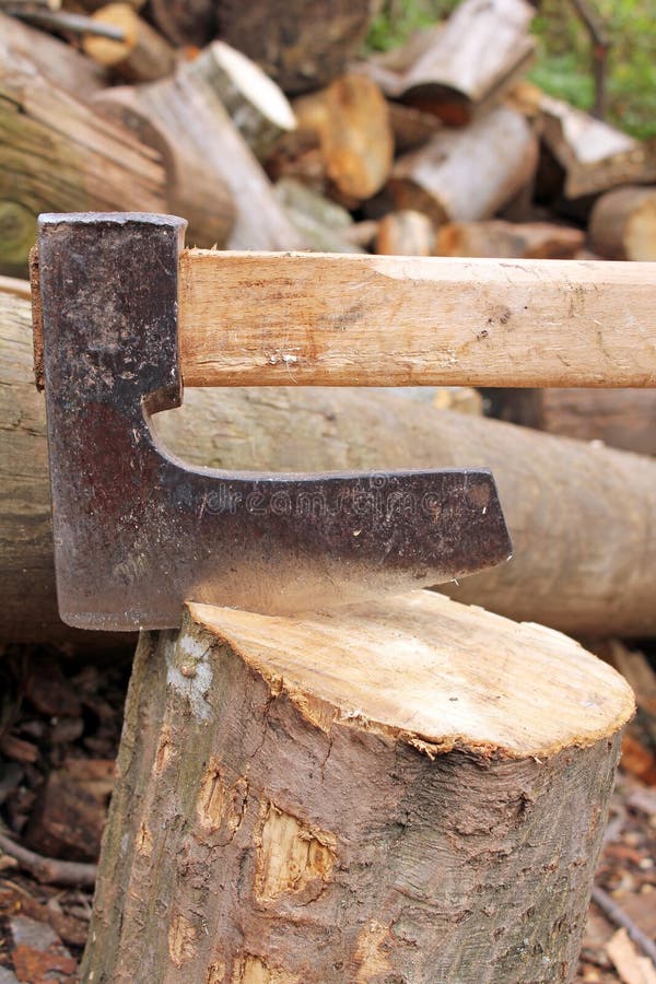 Axe in stump stock image. Image of outdoors, branches - 19397055