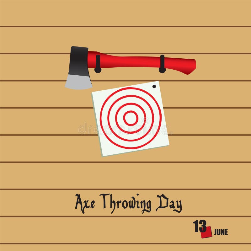 Axe Throwing Day stock vector. Illustration of figure - 221448265
