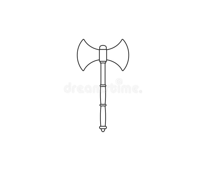 Axe, Tool, Fantasy, Game Icon. Vector Illustration, Flat Design Stock ...