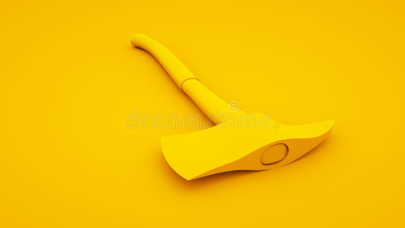 Axe on Yellow Background. Minimal Idea Concept, 3d Illustration Stock ...