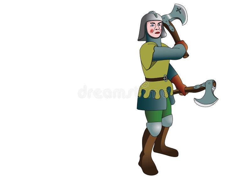 Axeman stock vector. Illustration of wings, fantasy, knight - 12766242