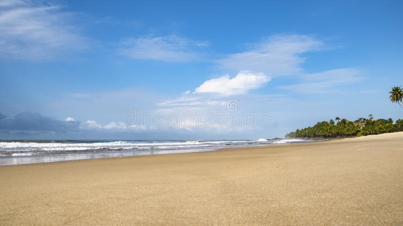 The Beach Of Axim With Beautiful Scenery And Fishing People Nearby ...