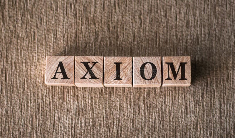 Axiom Word Made with Building Blocks. a Row of Wooden Cubes with a Word ...
