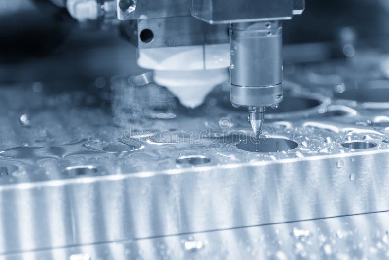 The 3-axis CMM Machine Measure the Wire-edm Stock Photo - Image of blue ...