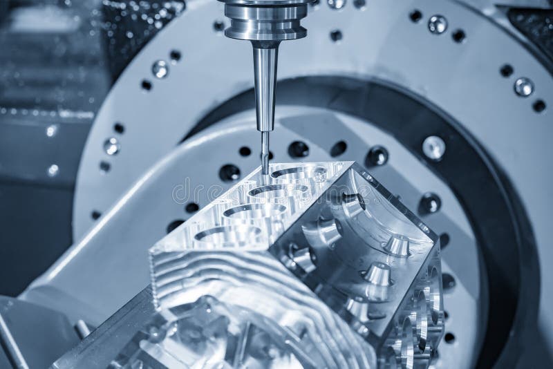 The 5-axis CNC Milling Machine Cutting The Automotive Part . Stock ... The 5-axis CNC Milling Machine Cutting The Automotive Part . Stock ...