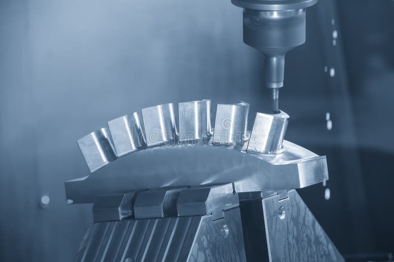 The 5-axis CNC Milling Machine Cutting the Automotive Part with Solid ...