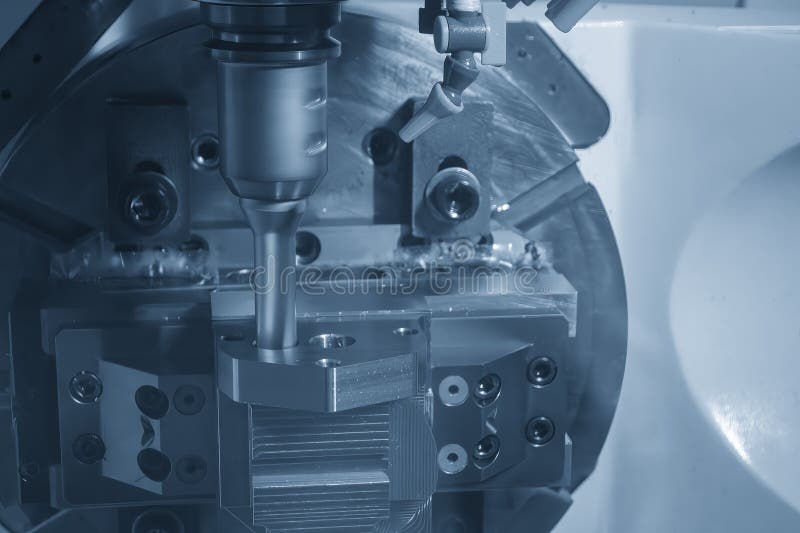 The 5-axis CNC Milling Machine Hole Boring the Automotive Part with ...