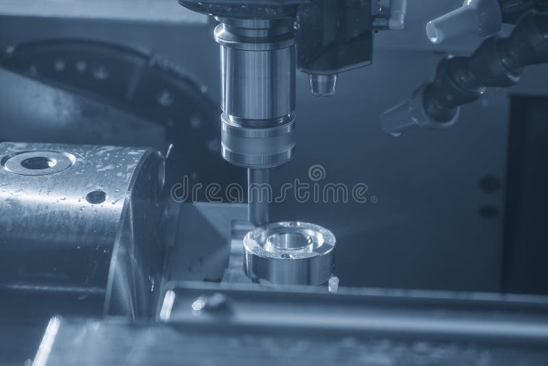The 5-axis CNC Milling Machine Hole Boring the Automotive Part with ...