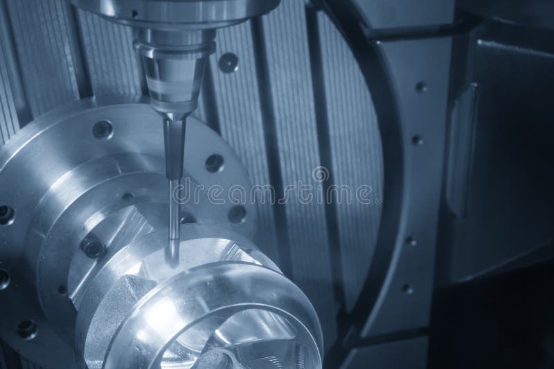 The 5-axis Machining Center Cutting the Propeller Part with Solid Ball ...