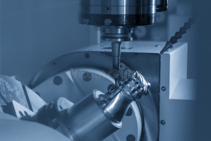 The 5-axis Machining Center Cutting the Sample Parts with Solid Ball ...