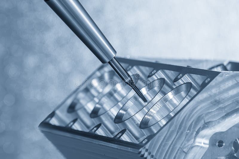 The 5-axis Machining Center Cutting the V8 Engine Cylinder Block with ...