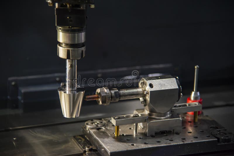 The 4-axis Sinker EDM Machine Operation . Stock Image - Image of ...