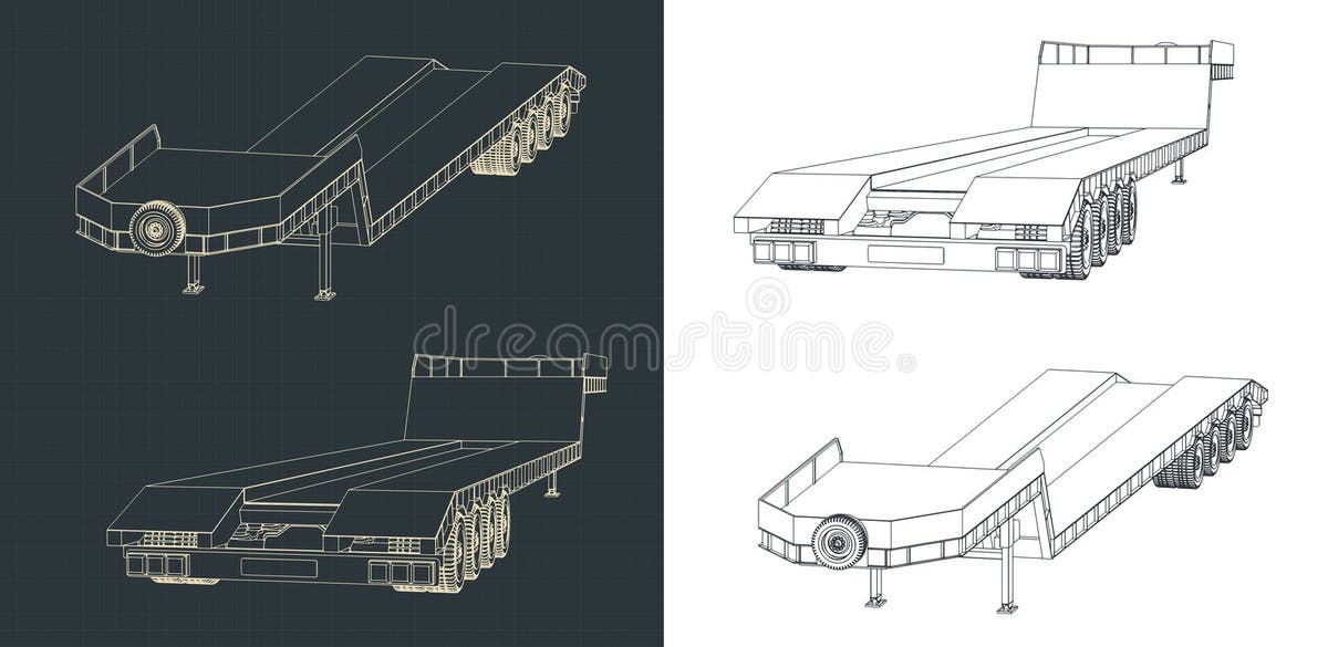 Lowbed Trailer Stock Illustrations – 138 Lowbed Trailer Stock ...