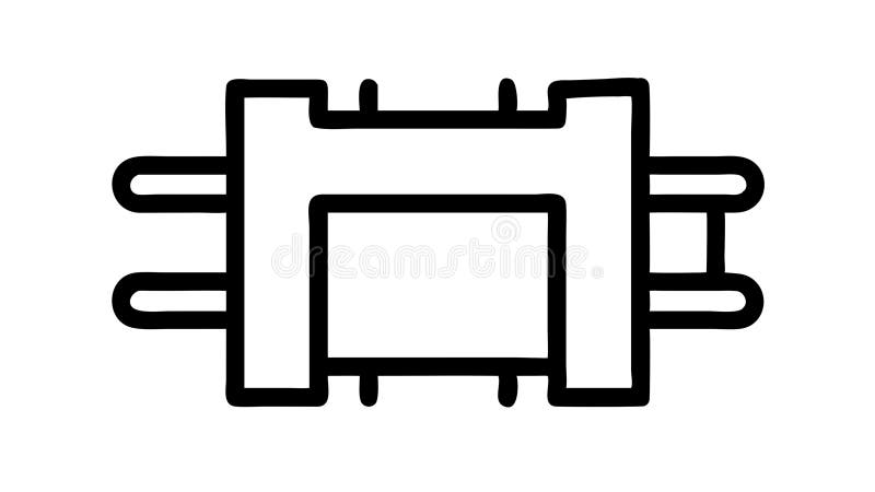 Axle or Machine Part Outline Industrial Component, Vector Design ...