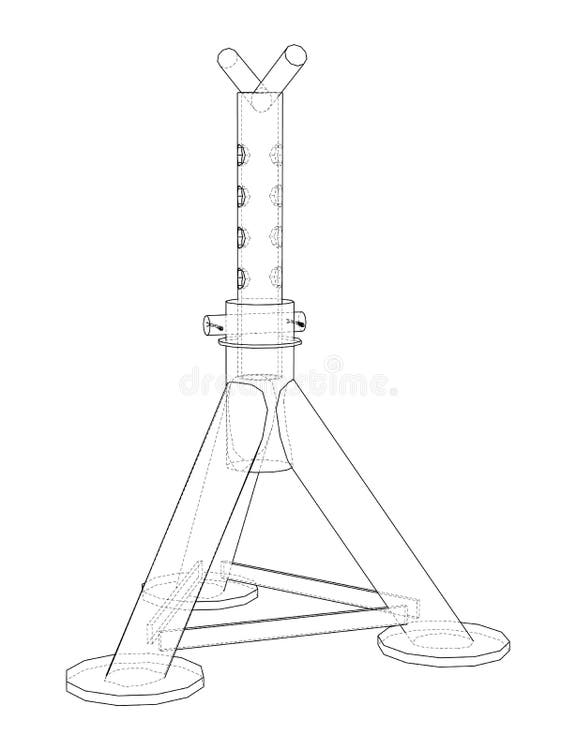 Axle Stand Isolated. 3d Illustration Stock Illustration - Illustration ...