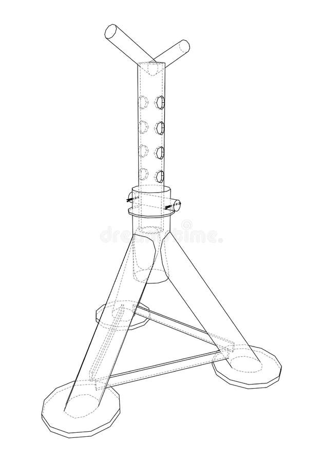 Axle Stand Isolated. Vector Stock Illustration - Illustration of auto ...