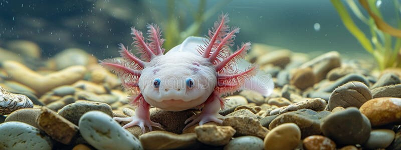 Axolotl in Aquarium Water. Selective Focus Stock Image - Image of face ...