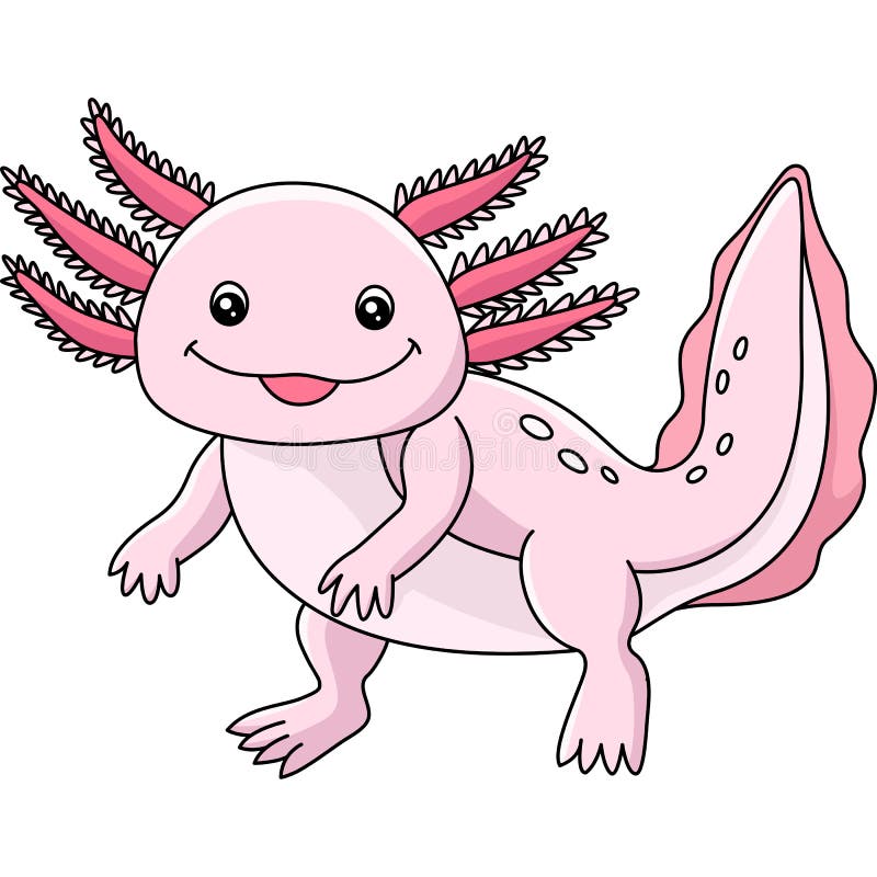 Axolotl Cartoon Colored Clipart Illustration Stock Vector ...