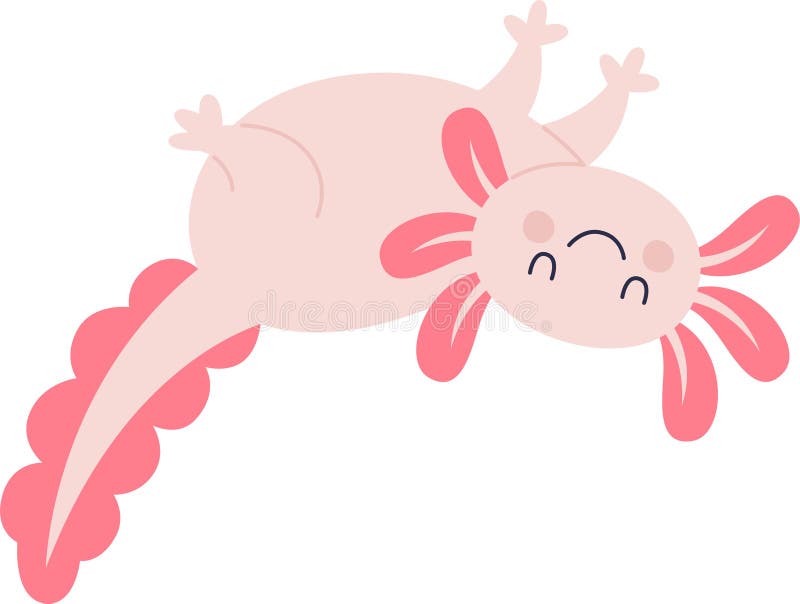 Axolotl Funny Character Set with Cute Cartoon Stock Vector ...