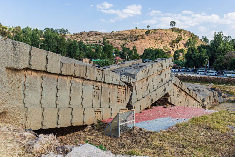 Axum Obelisk at the Ruins of Axum, Ethiopia Stock Photo - Image of ...