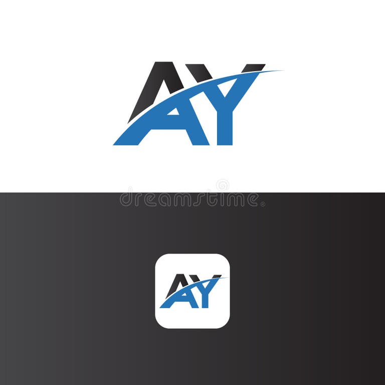 AY Logo Letter Design Template Element Stock Vector - Illustration of ...