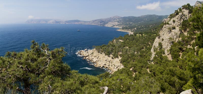 Aya cape panorama stock image. Image of cliff, cape, evergreen - 15956221