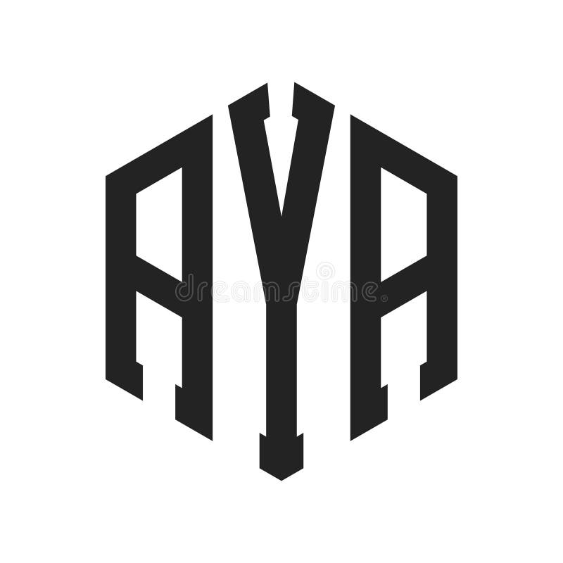 AYA Logo Design. Initial Letter AYA Monogram Logo Using Hexagon Shape ...