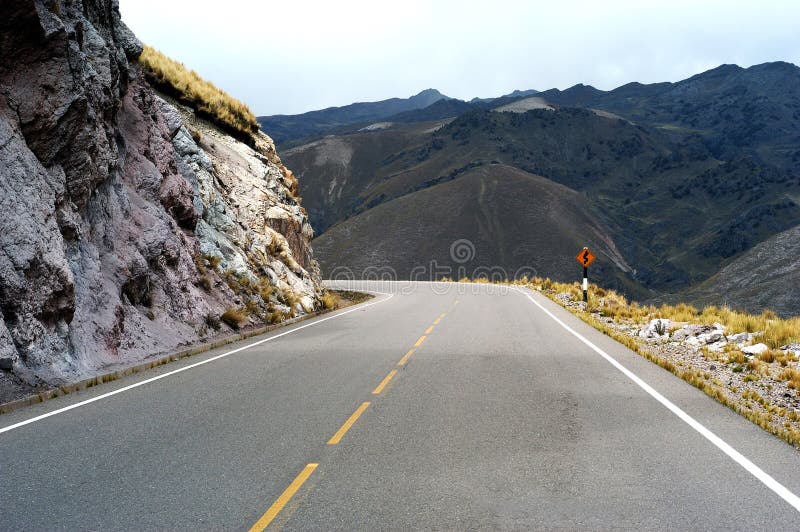 Ayacucho Peru Mountain with Asphalt Road in Blue Sky Stock Photo ...