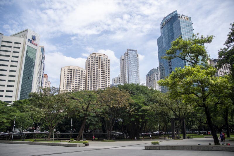 Ayala Triangle Gardens in Manila Editorial Stock Image - Image of ...