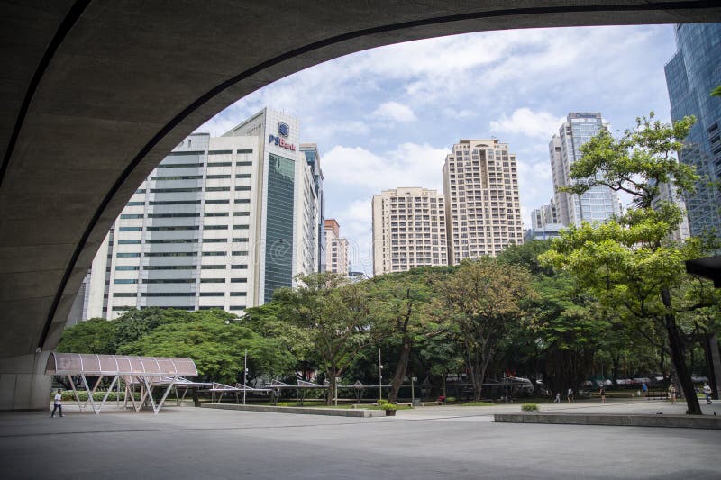 Ayala Triangle Gardens in Manila Editorial Stock Image - Image of ...