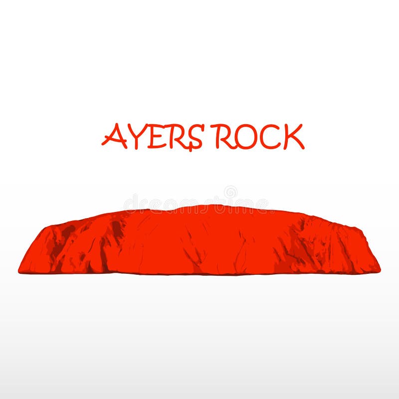 Uluru, Ayers Rock - Travel Badge. Australia Flat Vector Illustration ...