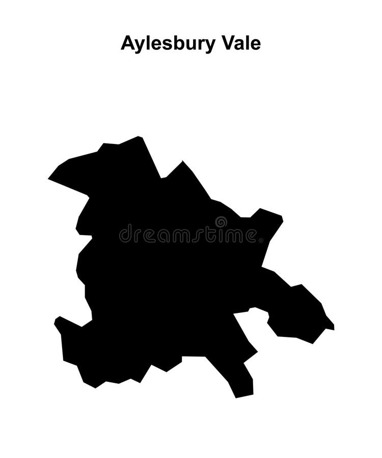 Aylesbury Vale outline map stock illustration. Illustration of outline ...