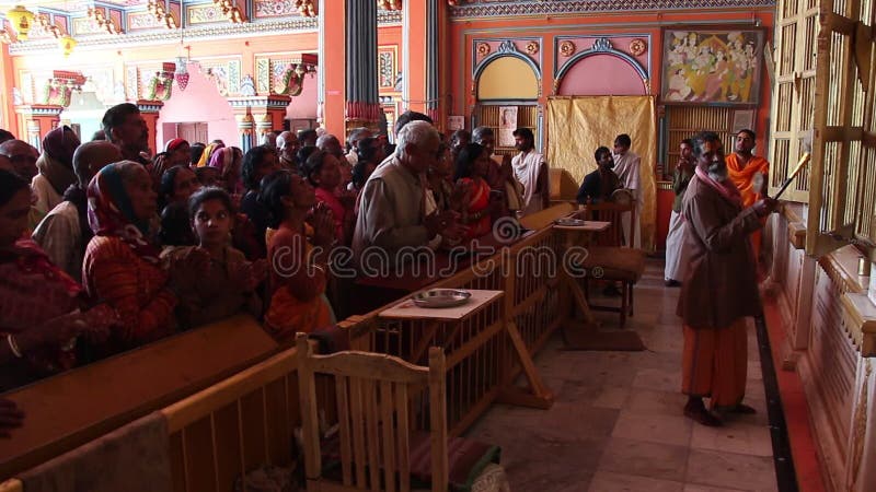 Devotees Visited Dashrath Mahal Temple in Ayodhya. Stock Footage ...