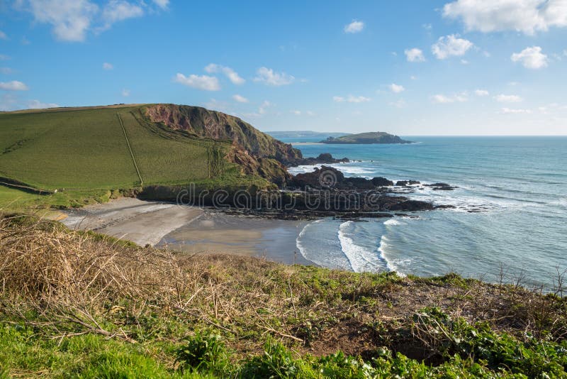 Ayrmer Cove Devon stock photo. Image of beach, cliff - 29299322