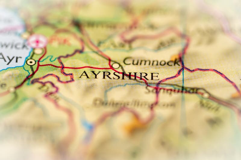 Ayrshire, Scotland Highlighted on a World Map Stock Image - Image of ...