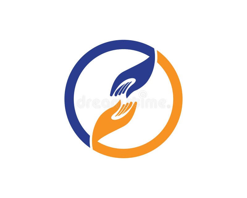 Ayuda Logo Design Template De La Mano Ilustración del Vector ...